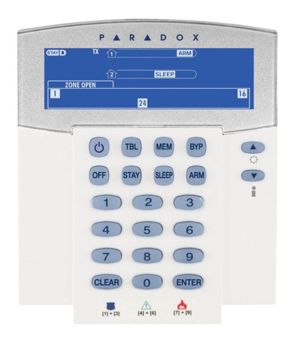 Paradox Wireless 32-Zone Fixed LCD Keypad, 433MHz – CCTVMASTERS.COM.AU